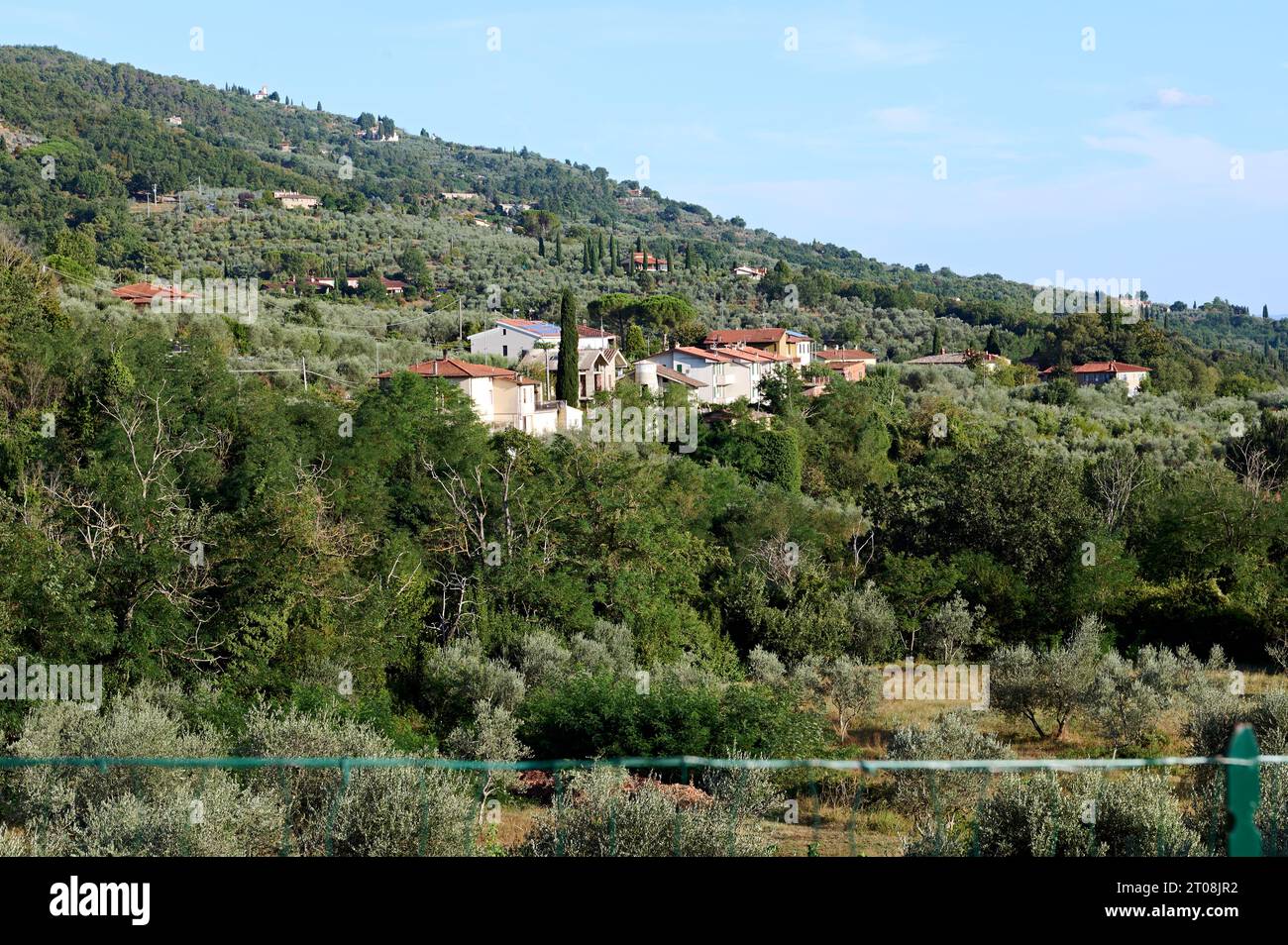 Beautiful landscape with houses in Italian Alps. Mountains and clean ...
