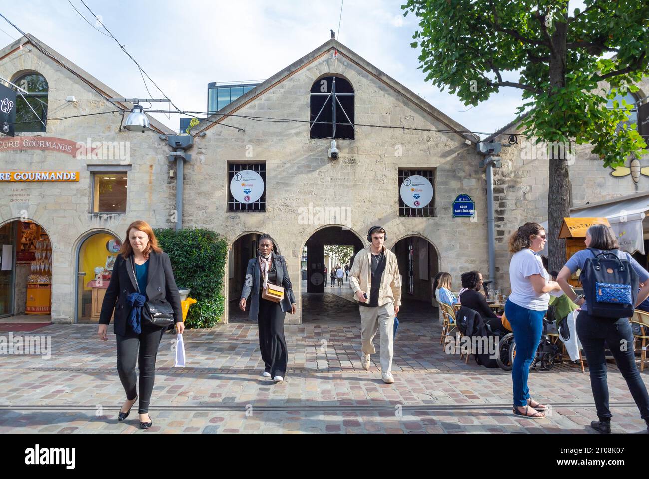 Paris, France, People visiting Bercy Village that is a shopping mall ...