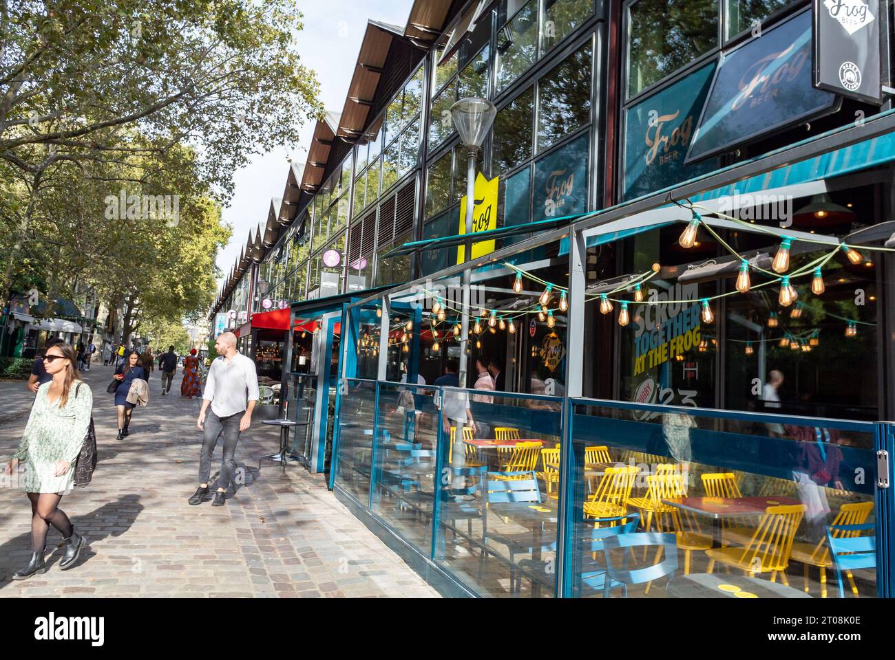 Paris, France, Shopping mall and restaurant bar at Bercy Village of ...