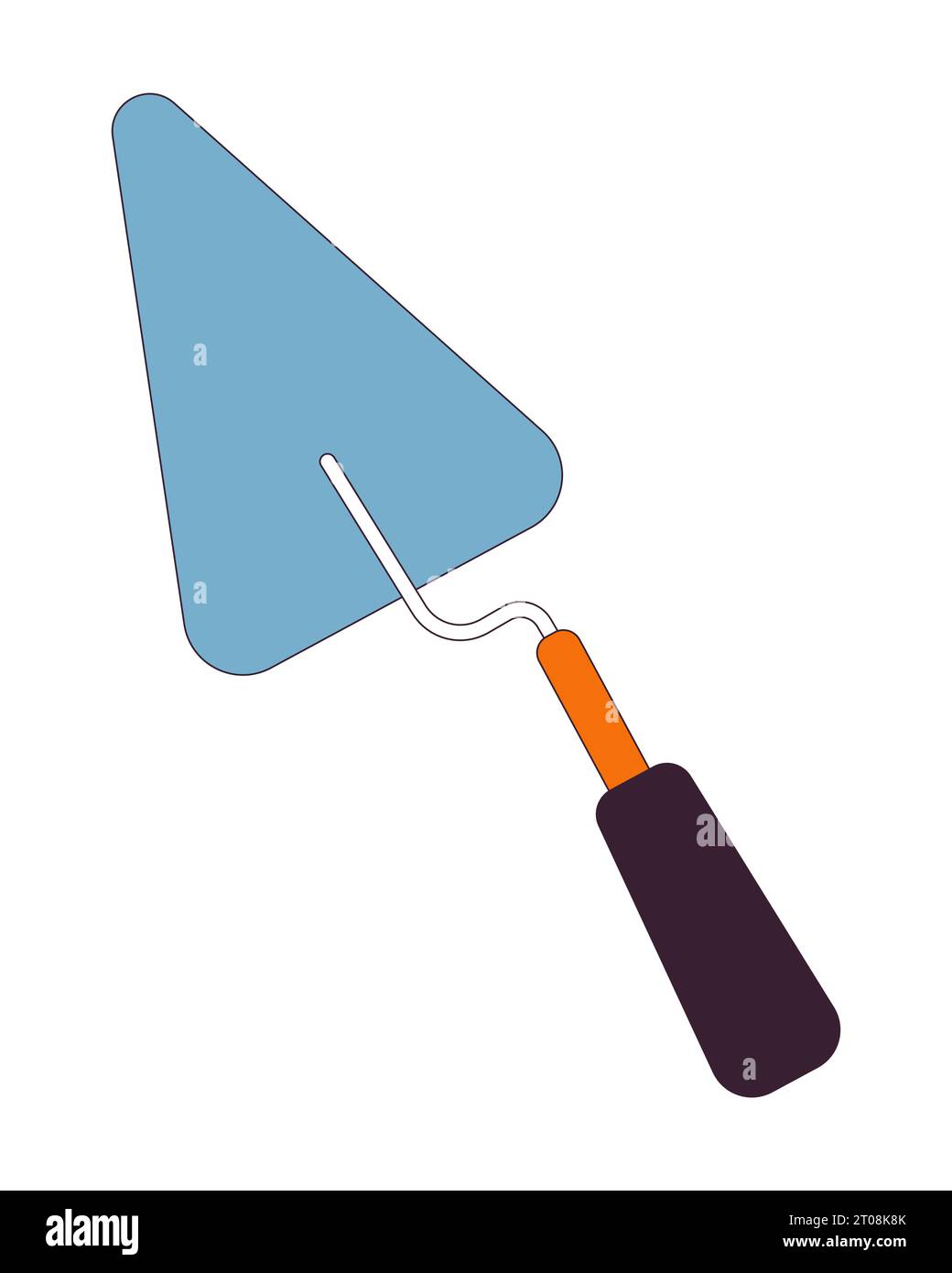 Construction tool trowel 2D linear cartoon object Stock Vector Image ...