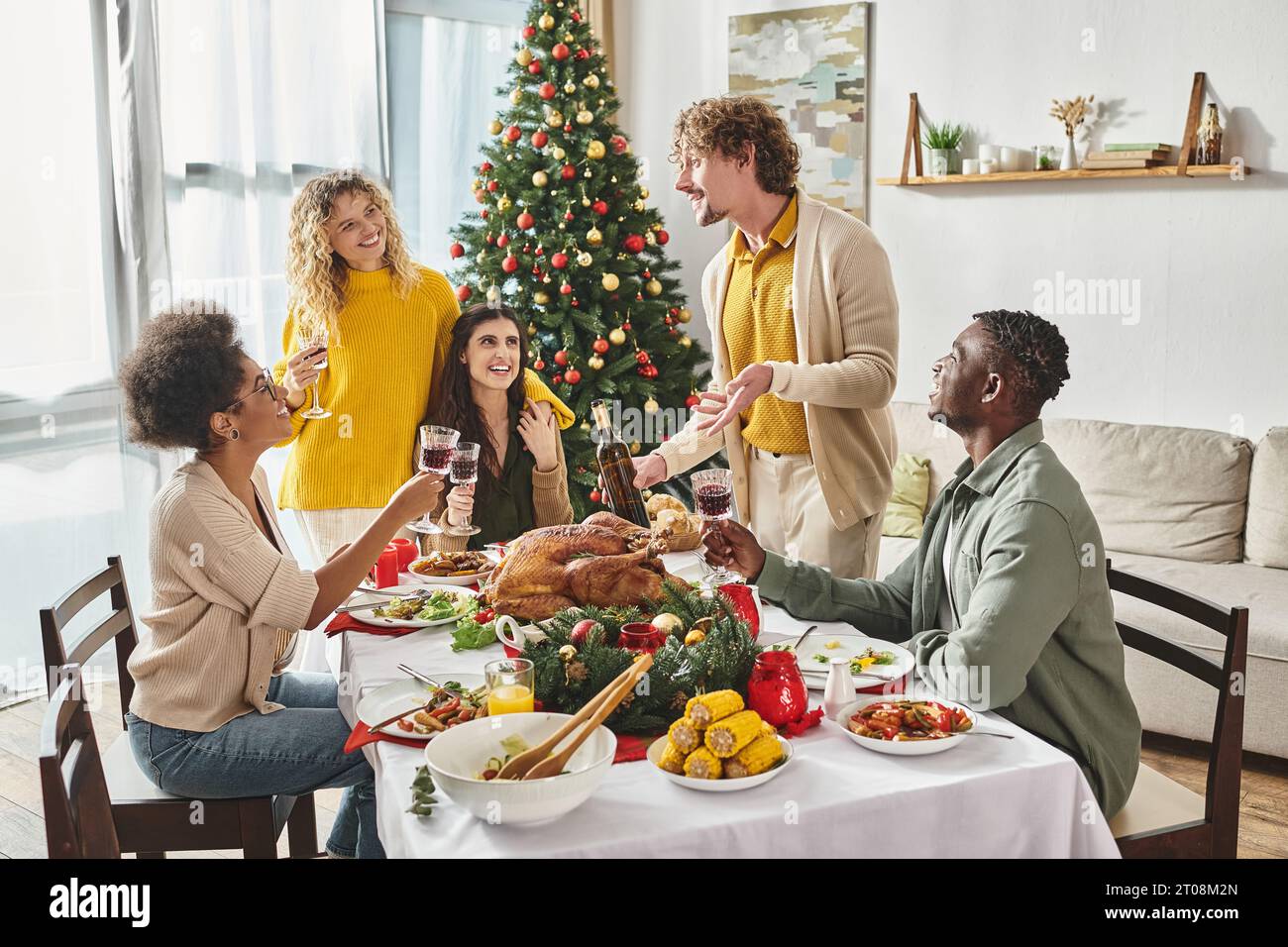 Joyful family members talking laughing hi-res stock photography and ...