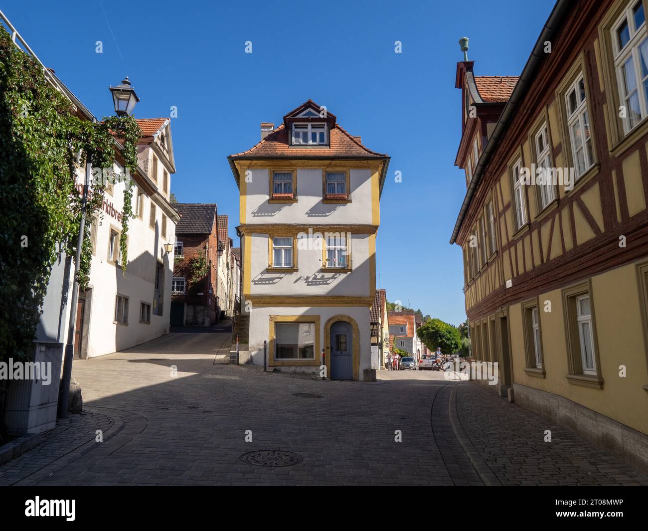 Historical buildings, half-timbered building, Marktbreit am Main, Lower ...