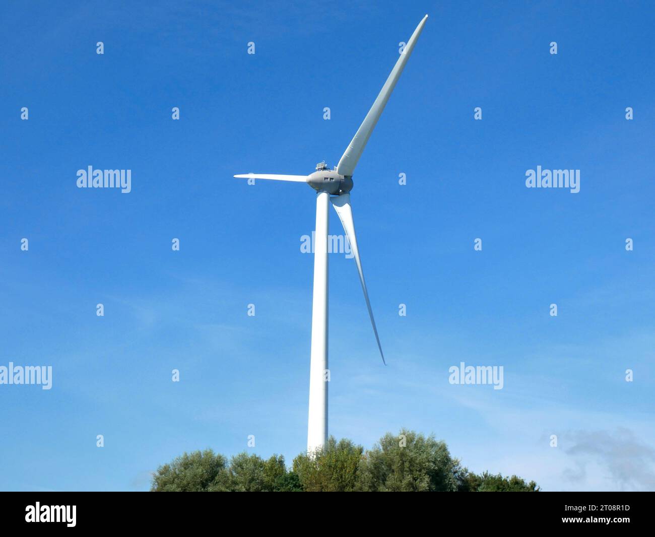 Wind power plant rotor close view. Windpower generator. Green energy ...
