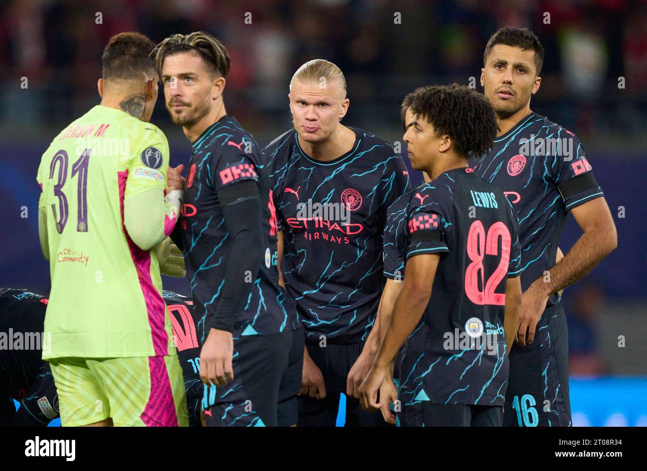 Ederson, goalkeeper MANCITY 31 Erling Haaland, MANCITY 9 Rico Lewis ...