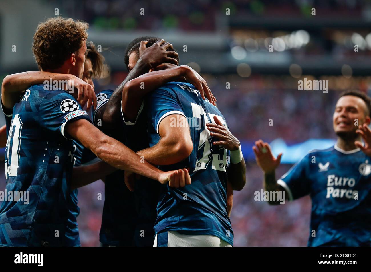 David Hancko of Feyenoord celebrates a goal 1-2 during the UEFA ...