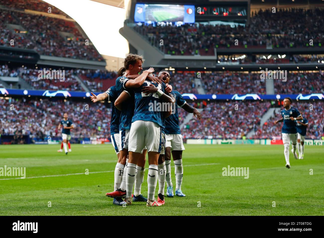 David Hancko of Feyenoord celebrates a goal 1-2 during the UEFA ...