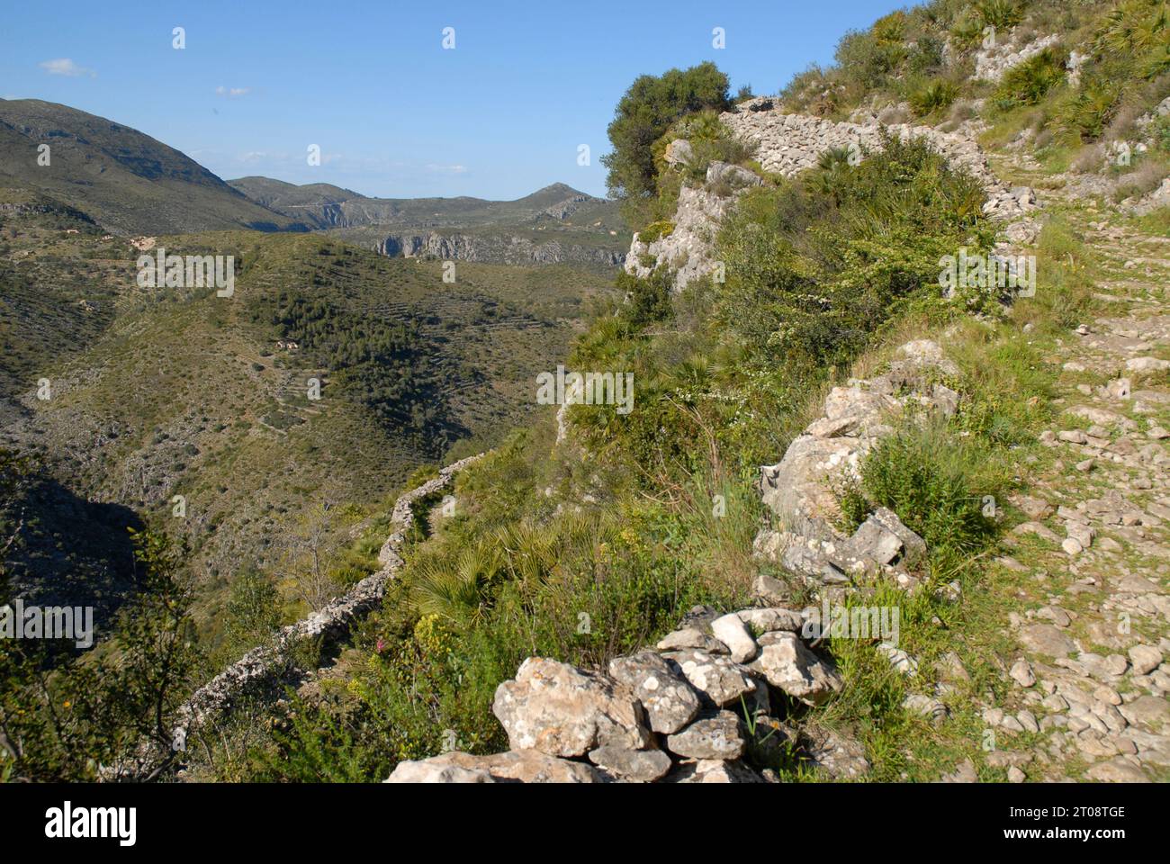 Historic Mozarabic mule trail in the Vall de Laguart, Alicante Province ...