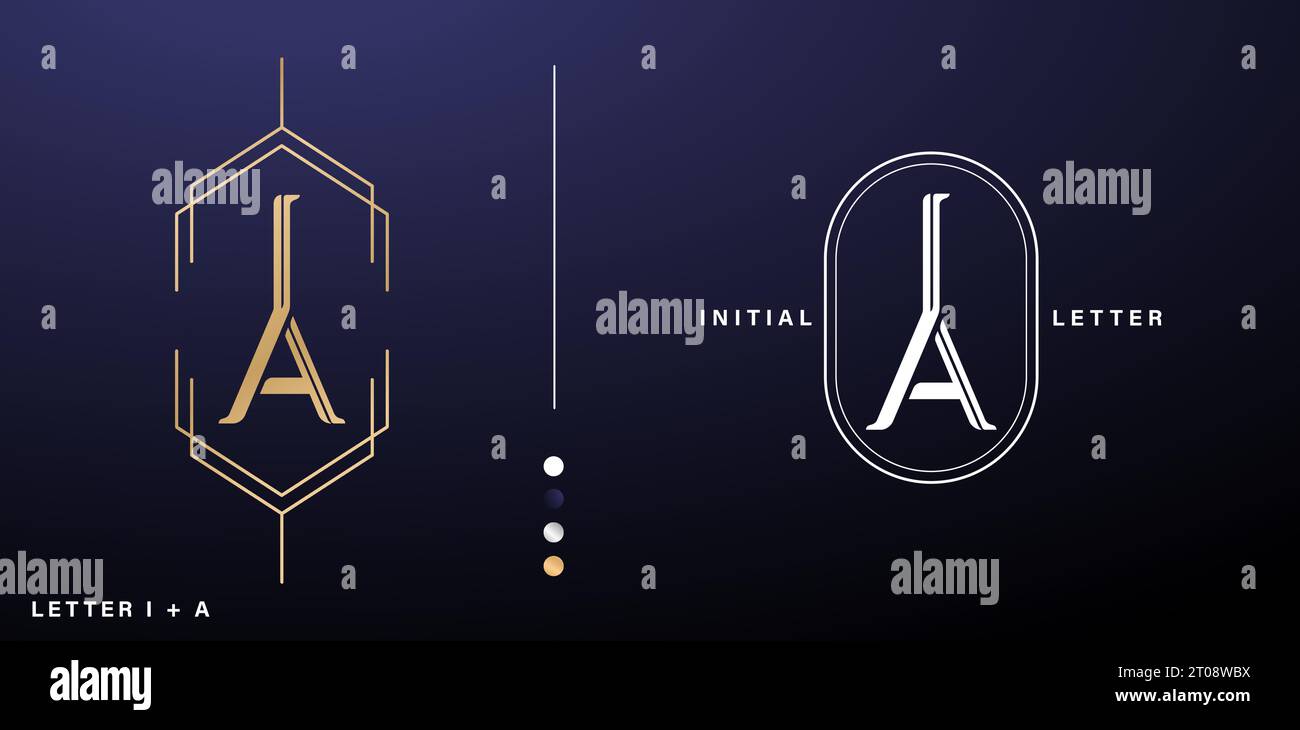 IA monogram letters logo company branding of initial letters minimal ...