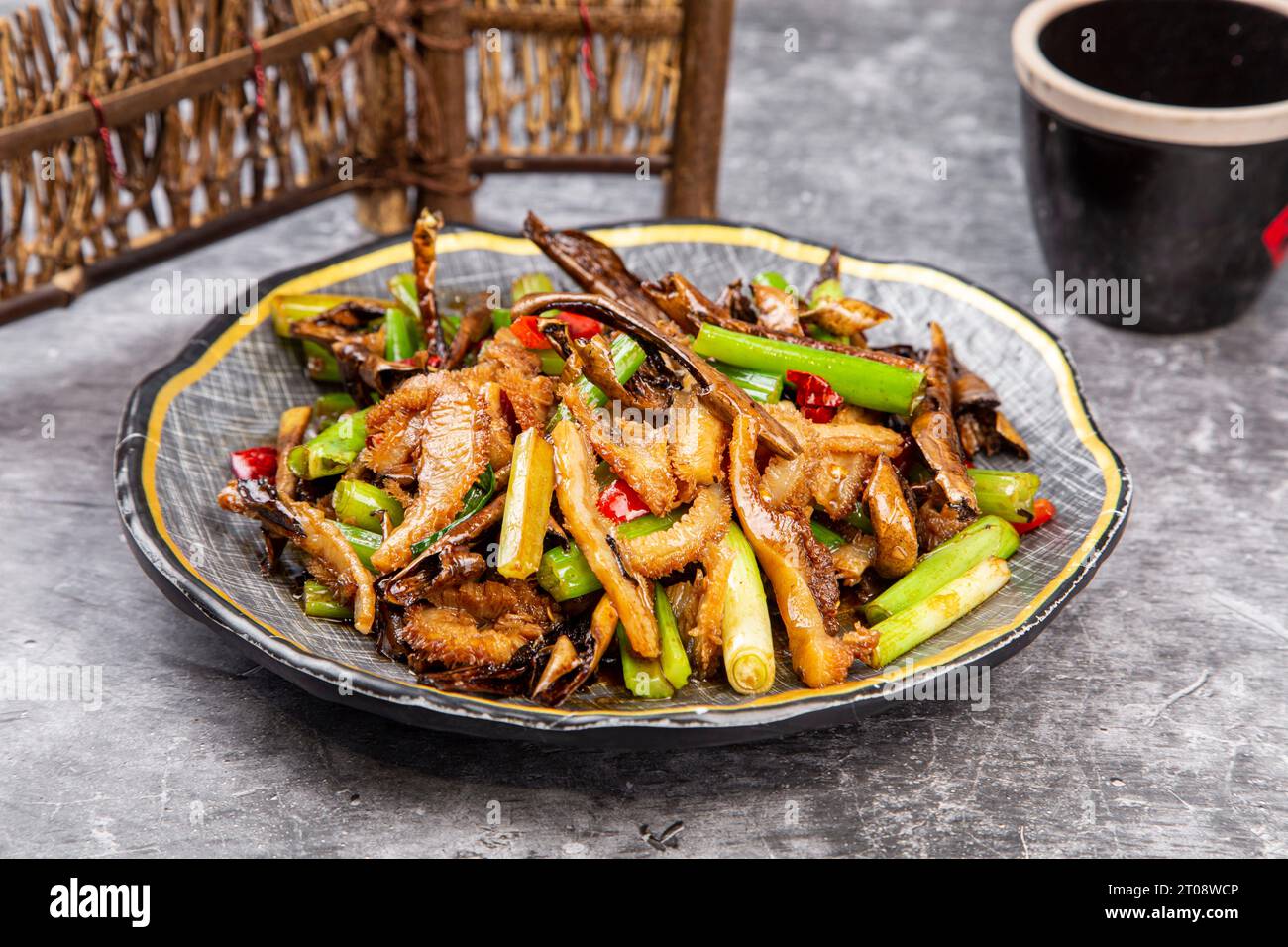 Stir fried Shredded beef tripe Stock Photo - Alamy