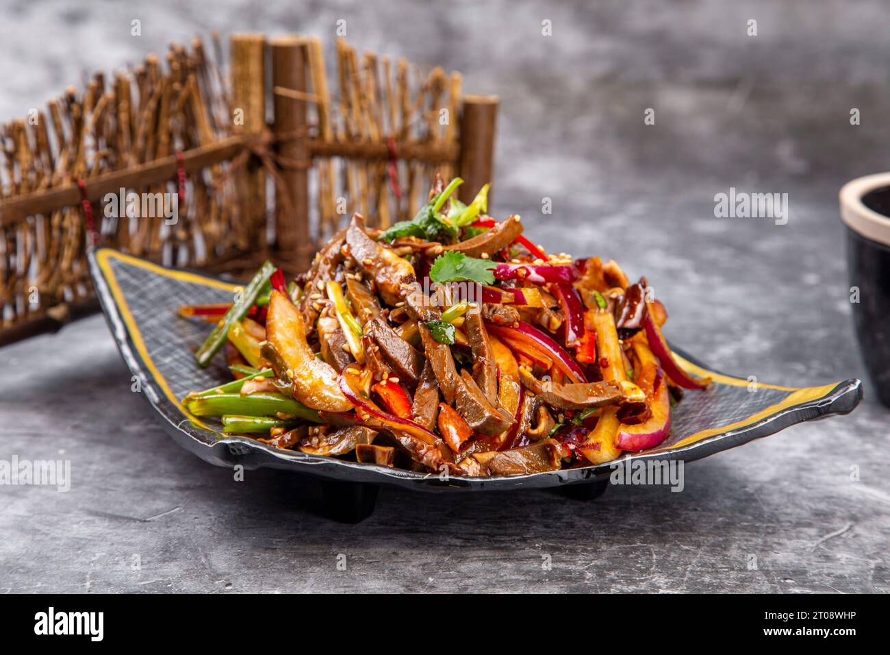 Stir Fried Shredded Sheep heart or Lamb Heart Stock Photo - Alamy