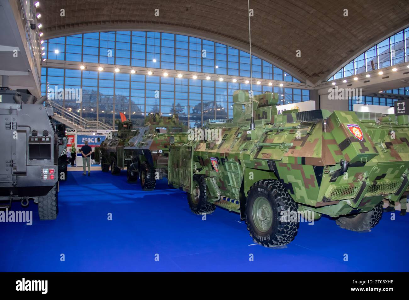 Armored combat vehicle painted in camouflage colors, armed with lethal ...