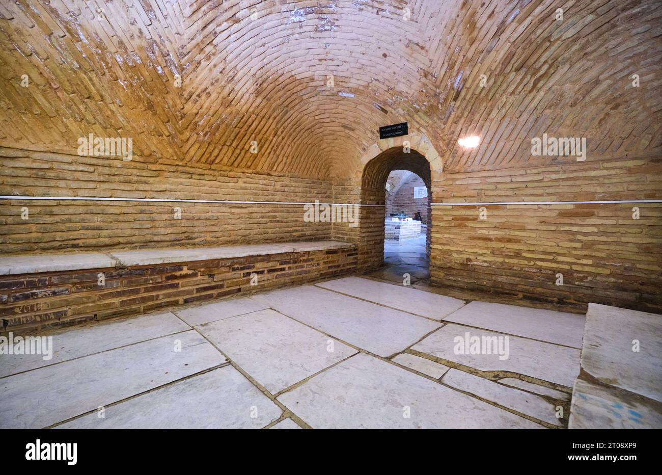 One of the tan brick, domed, vaulted bath chamber rooms. At the ...