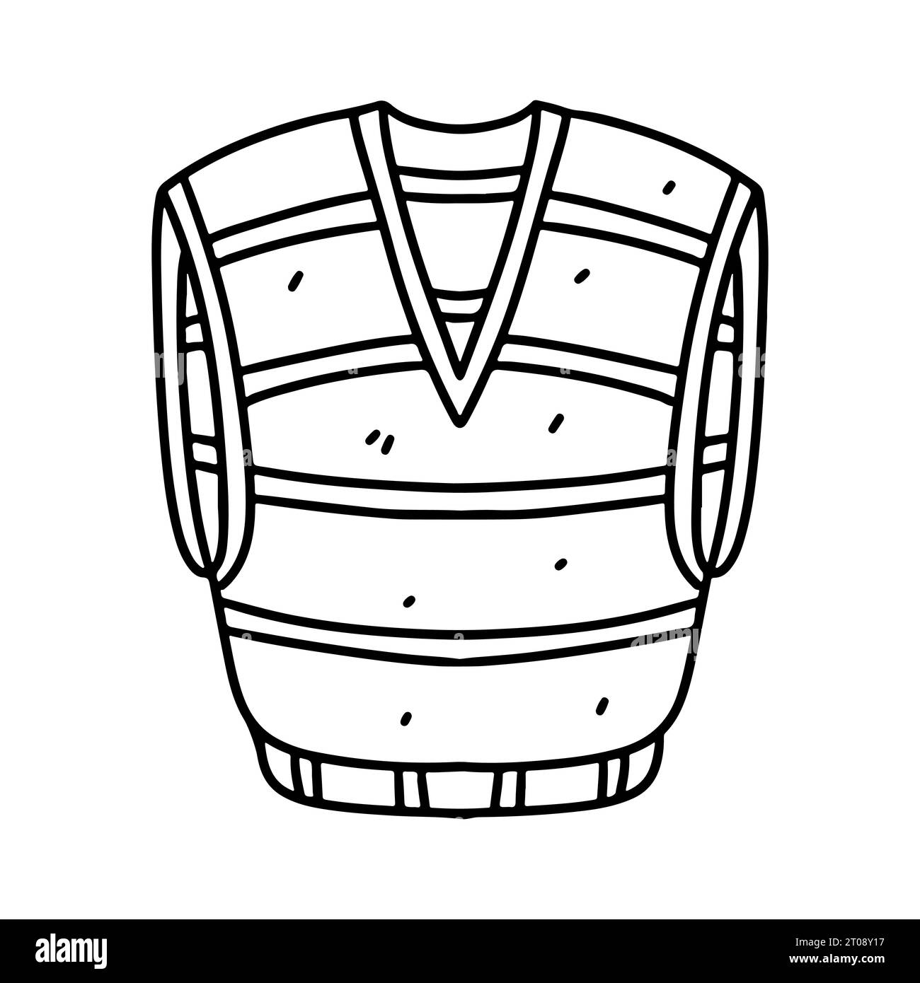 Striped vest. Hand drawn doodle style. Vector illustration isolated on ...