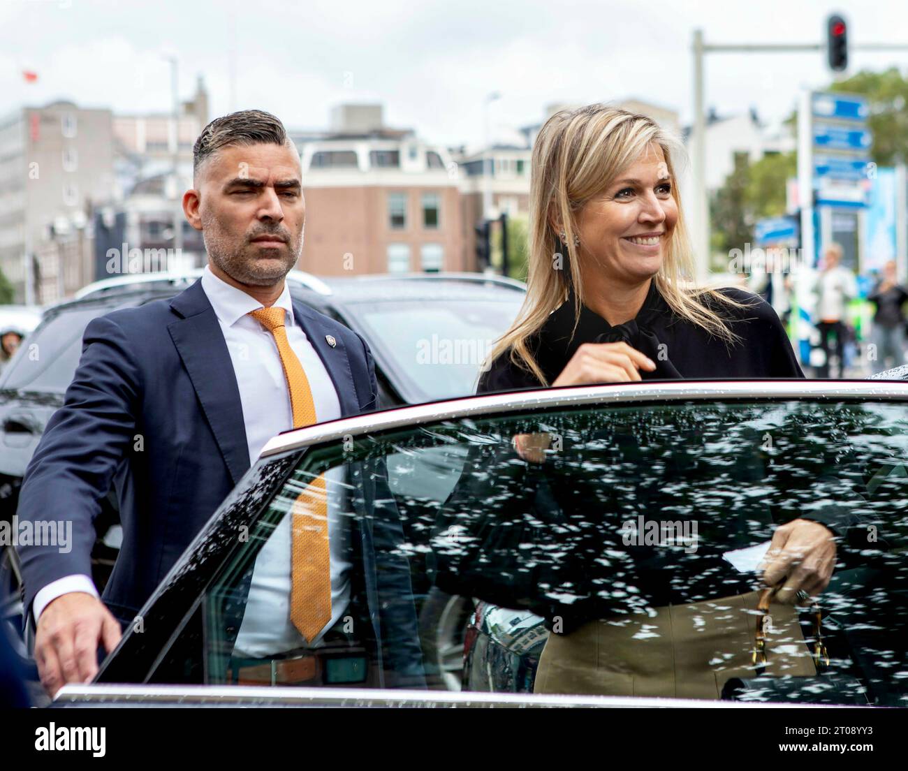 Queen Maxima leaving at the Center of Expertise Applied Artificial ...