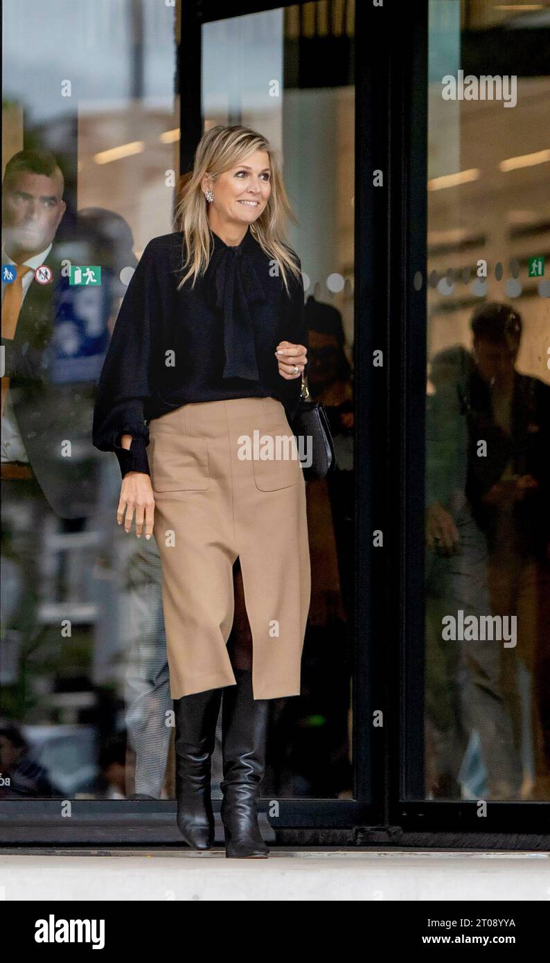 Queen Maxima leaving at the Center of Expertise Applied Artificial ...