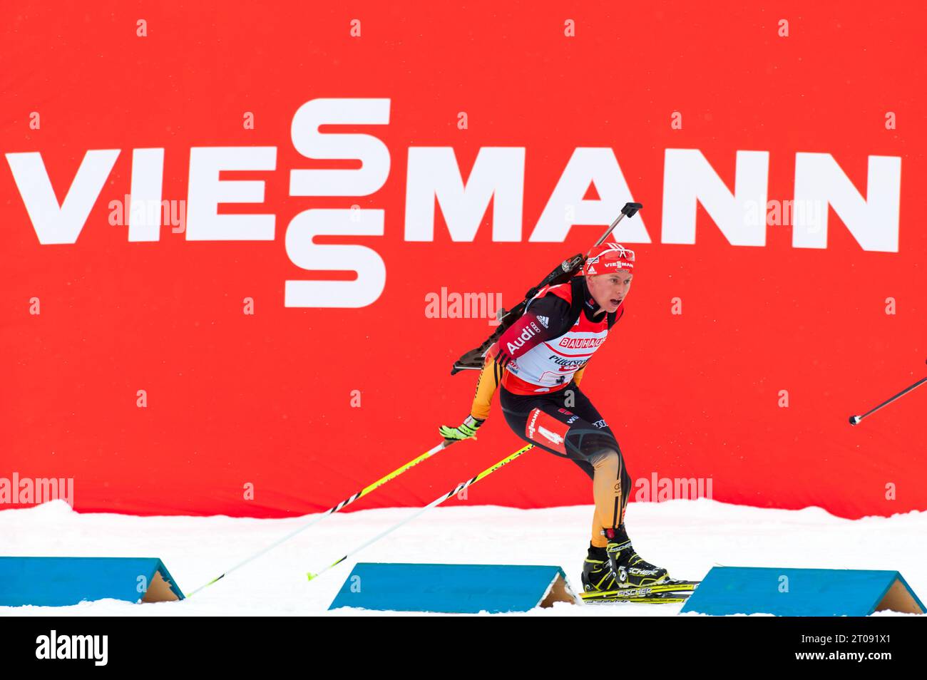 Daniel Boehm Aktion Biathlon Weltcup 4 X 7,5 KM Staffel der Herren in ...