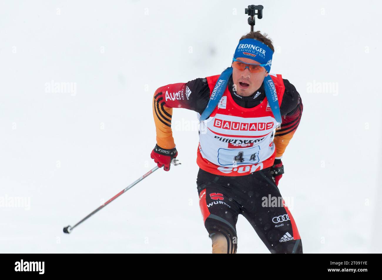 Simon Schempp Aktion Biathlon Weltcup 4 X 7,5 KM Staffel der Herren in ...