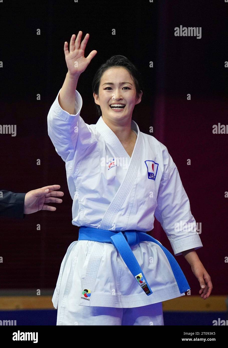Japan's Kiyou Shimizu acknowledges the crowd after winning the women's ...