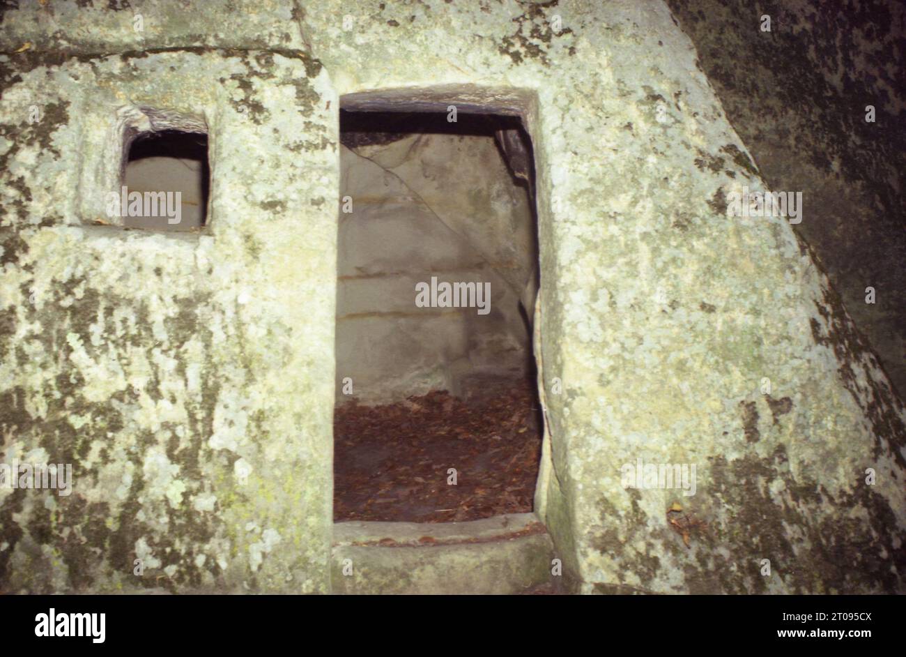 Ancient rupestrian chambers in Alunis, Buzau County, Romania, 2003 ...