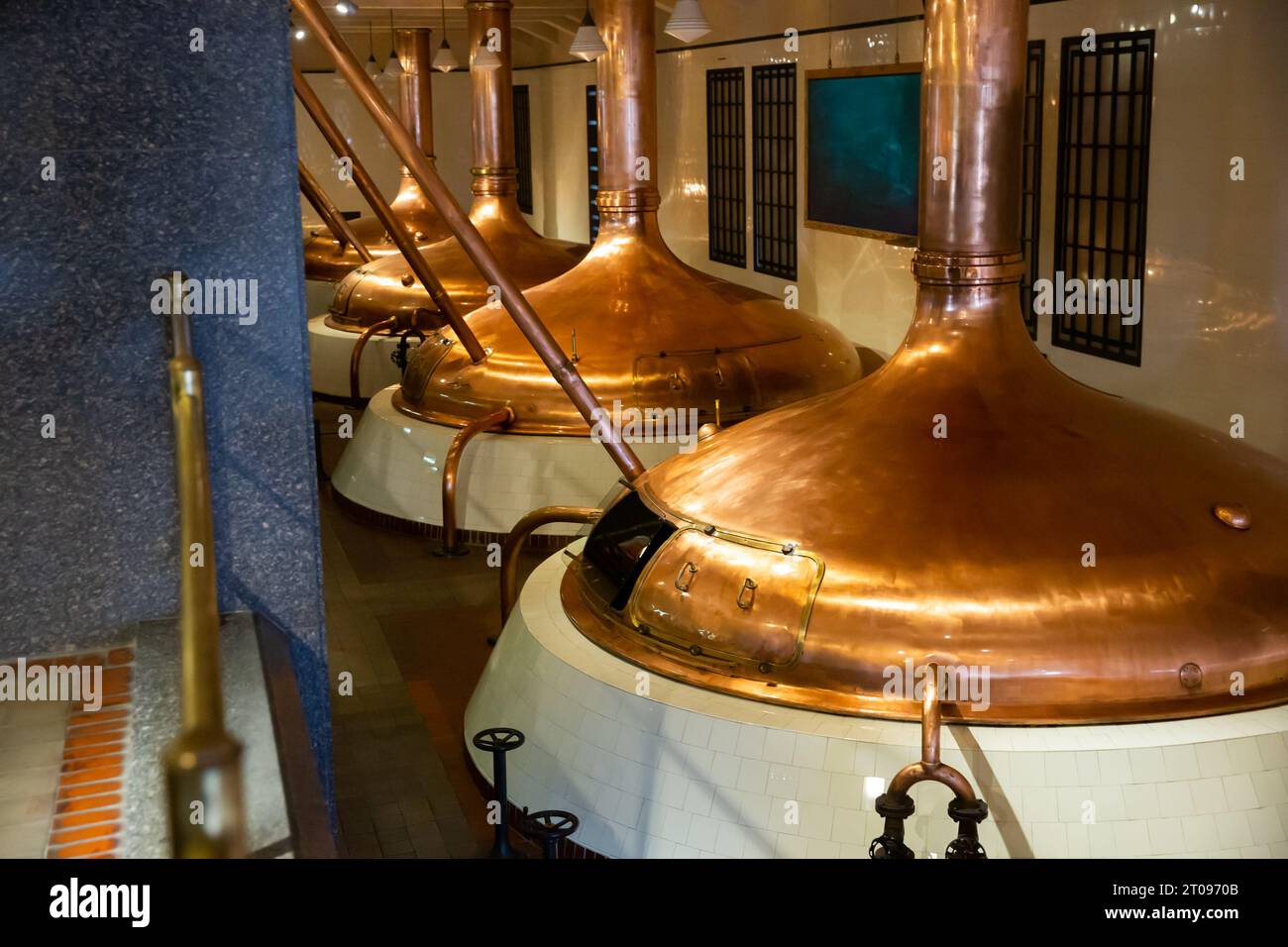 Retro copper distillery tanks Stock Photo - Alamy