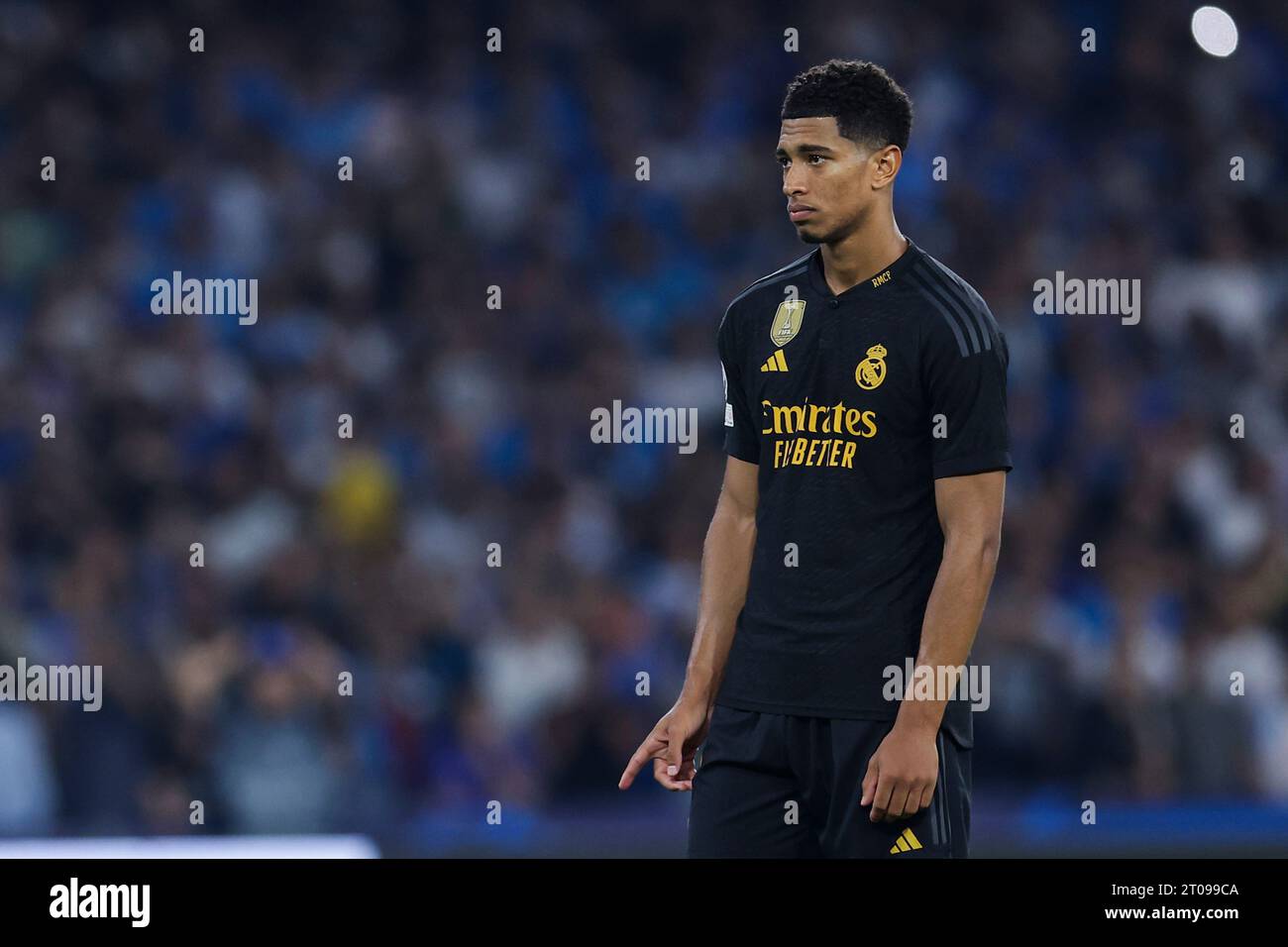 Real Madrid's English midfielder Jude Bellingham looks during the Uefa ...