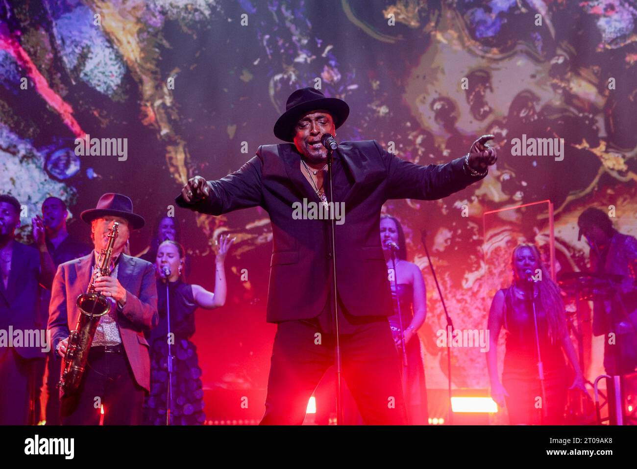 Rolling Stones vocalist Bernard Fowler, during the graphic pass of the ...
