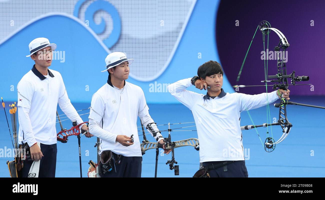05th Oct, 2023. S. Korea grabs silver in men's compound archery team ...
