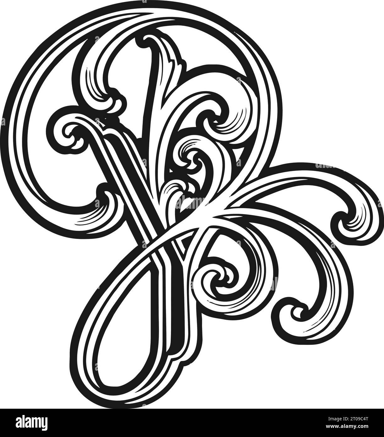 Elegant script Y monogram logo classic appeal outline vector ...