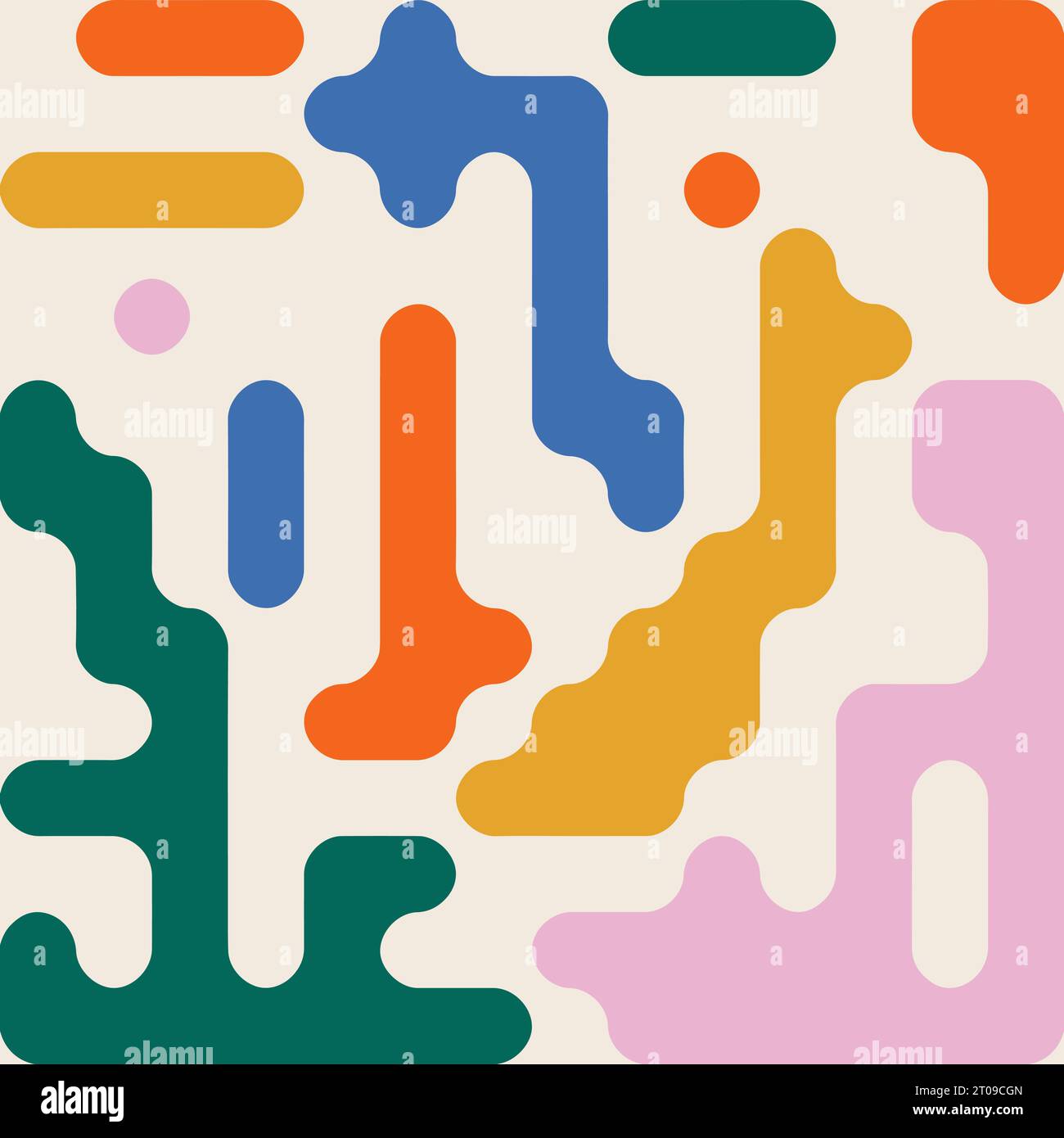 Minimalist geometric pattern with colorful hand drawn bold lines ...