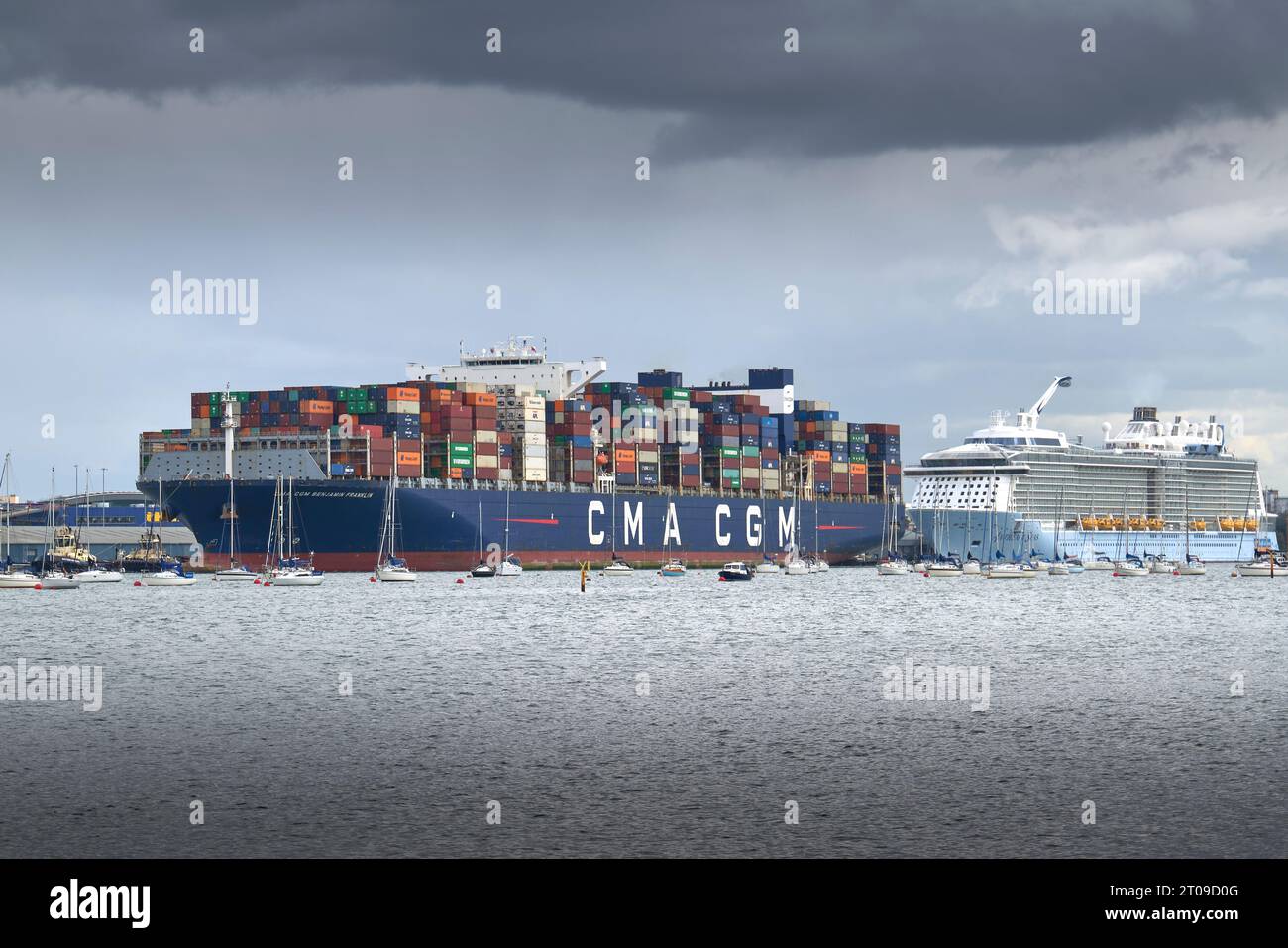 The Ultra Large Container Ship CMA CGM Benjamin Franklin Passing ...