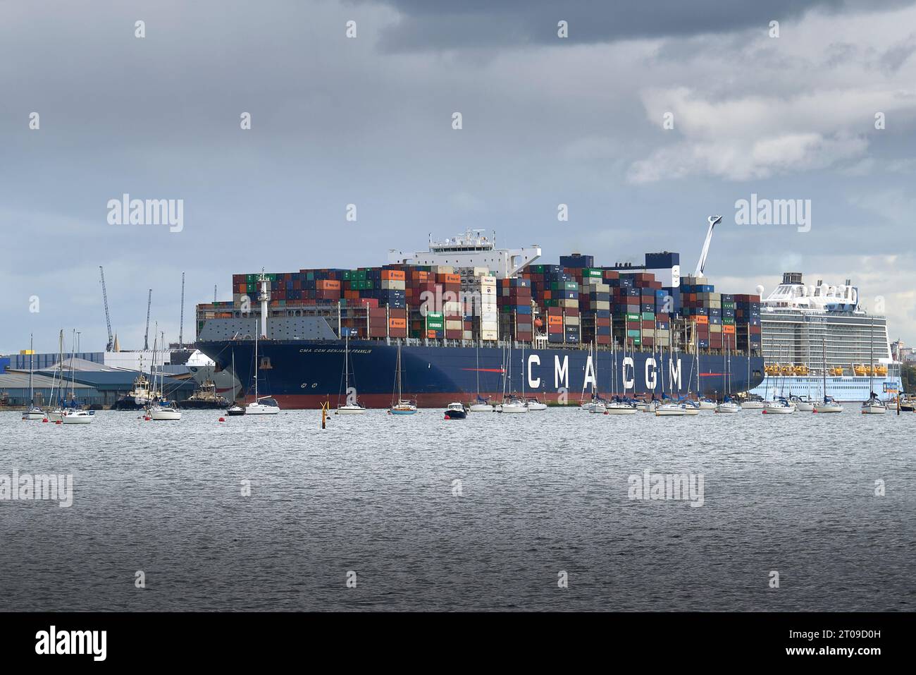 The Ultra Large Container Ship CMA CGM Benjamin Franklin Passing ...