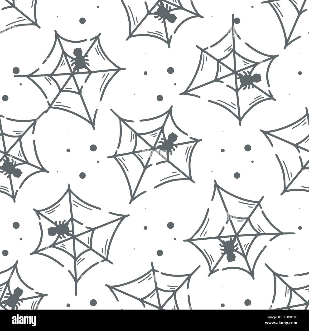 Cobweb with spiders seamless pattern. Gloomy background with spiders ...