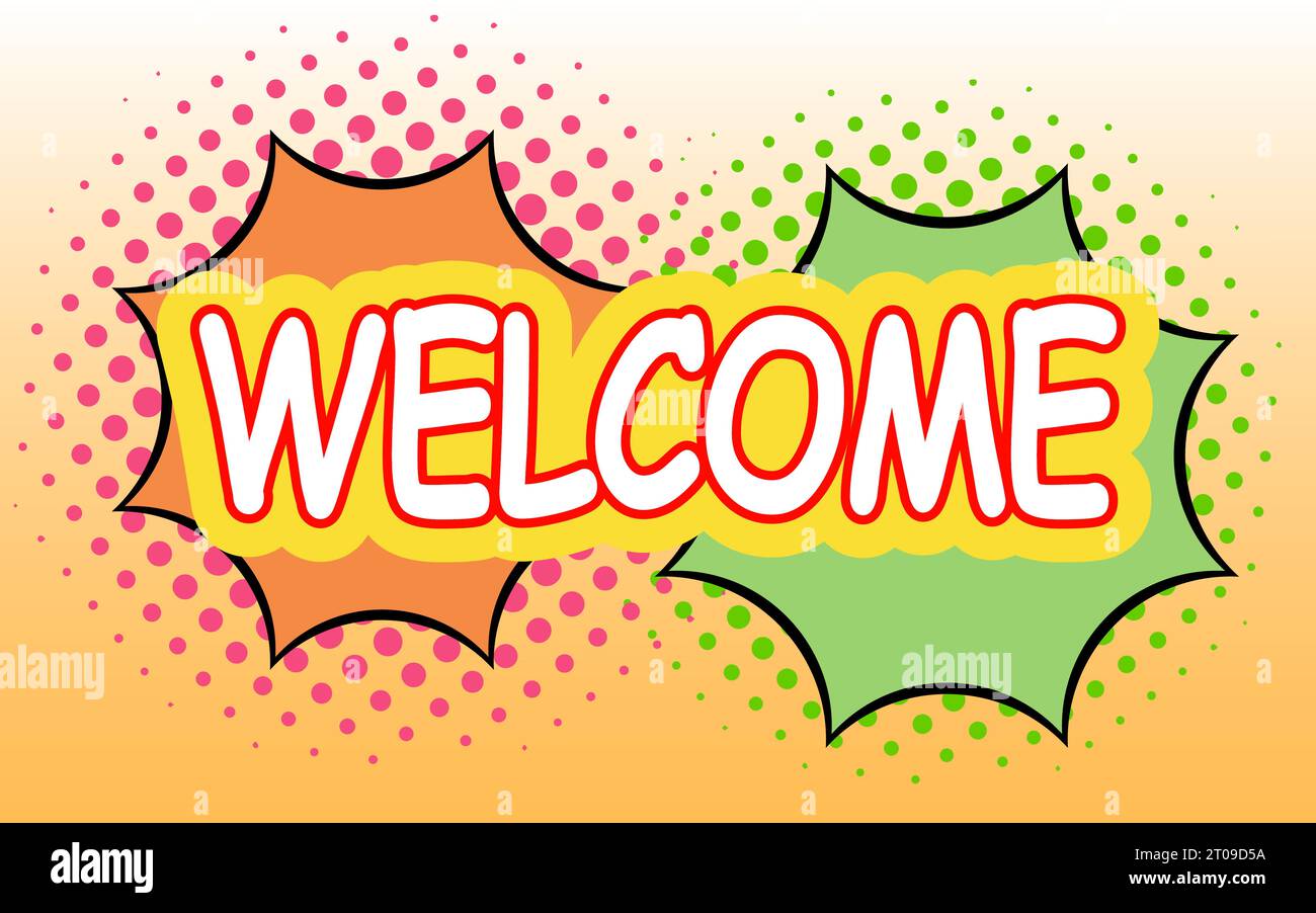 welcome text logo vector creative company icon design template modern ...