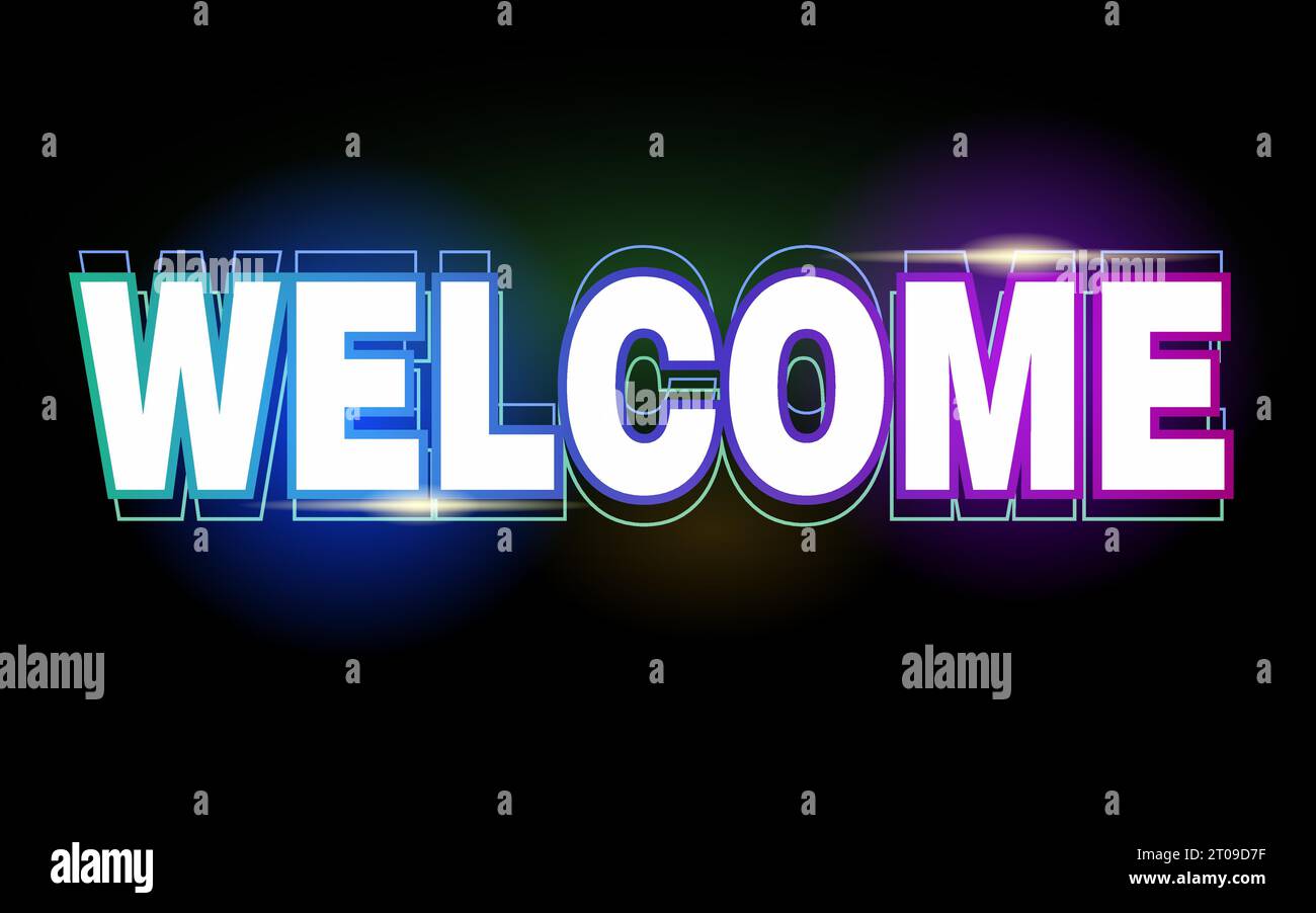 welcome text logo vector creative company icon design template modern ...