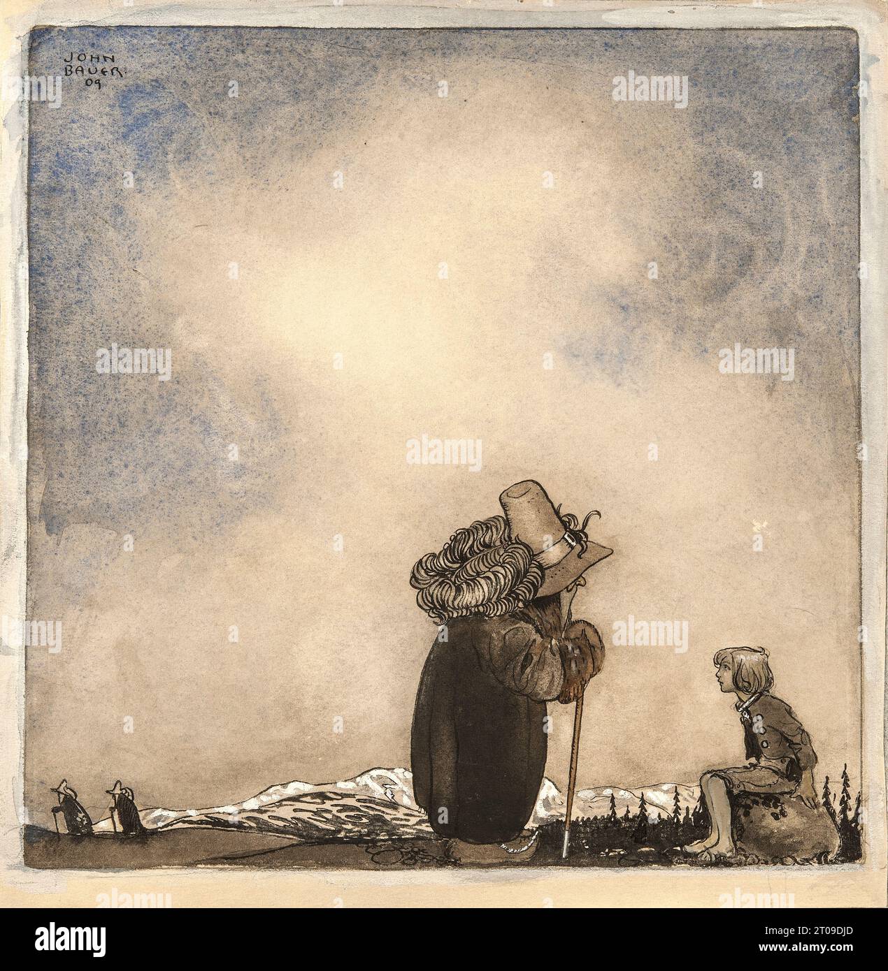 Old Man Talking to a Boy, 1909 - John Bauer, swedish artist, 1882 ...