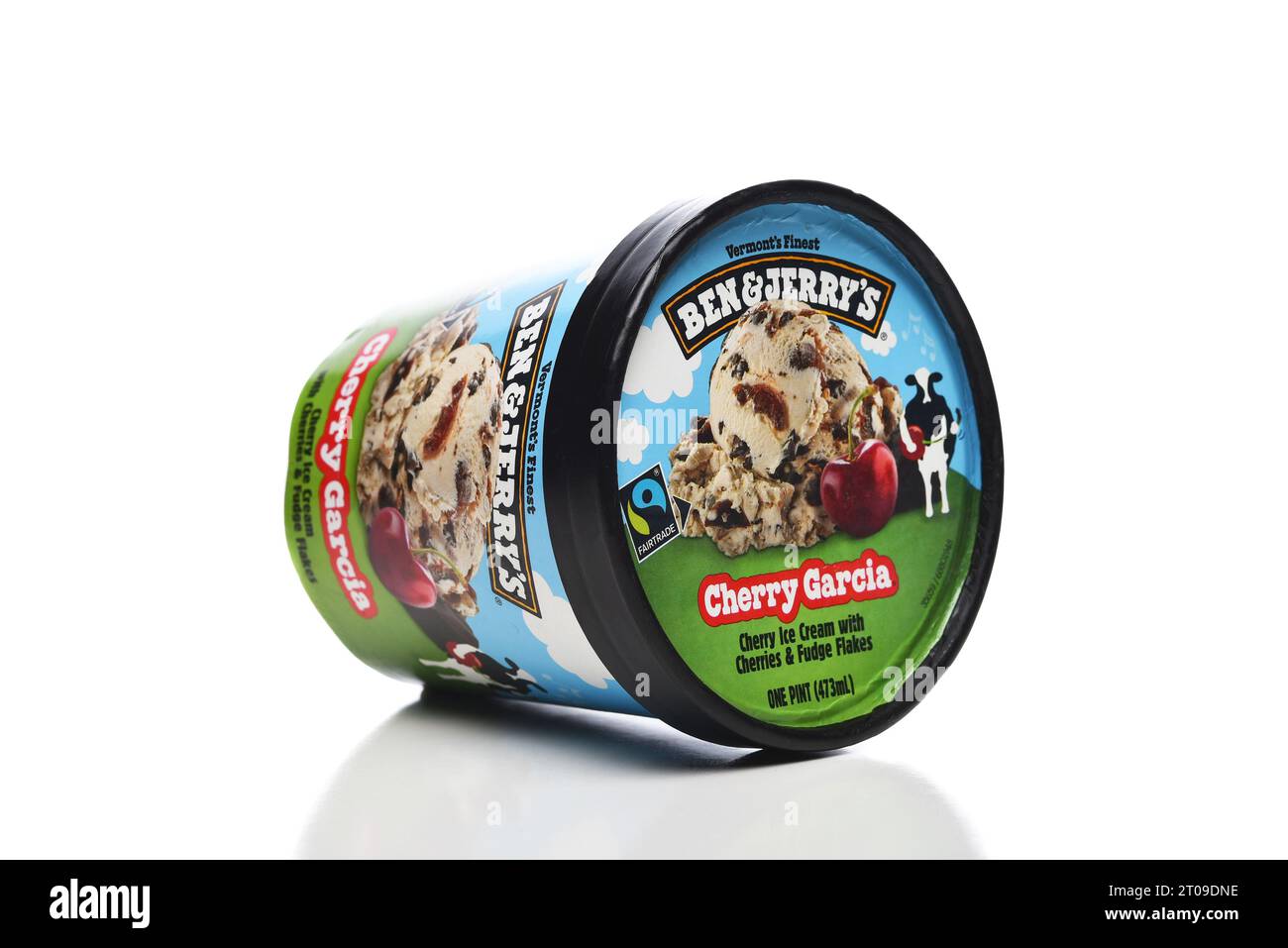 IRVINE, CALIFORNIA - 4 OCT 2023: A carton of Ben and Jerrys Cherry ...