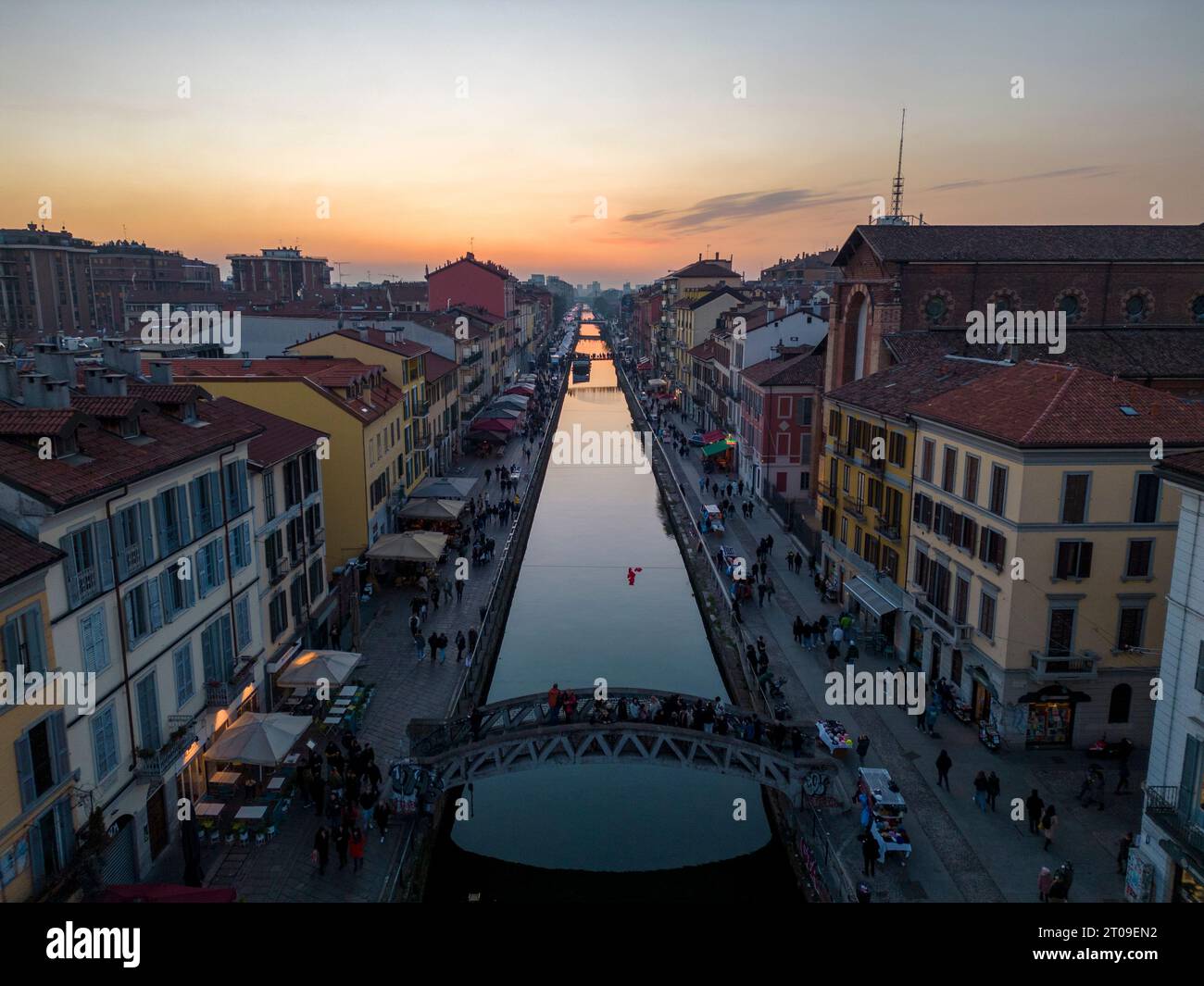 Amazing aerial scenery of cityscape of Venice with residential ...