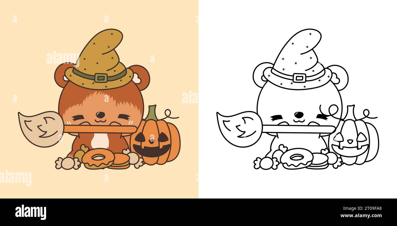 Bear with lantern coloring page hi-res stock photography and images - Alamy