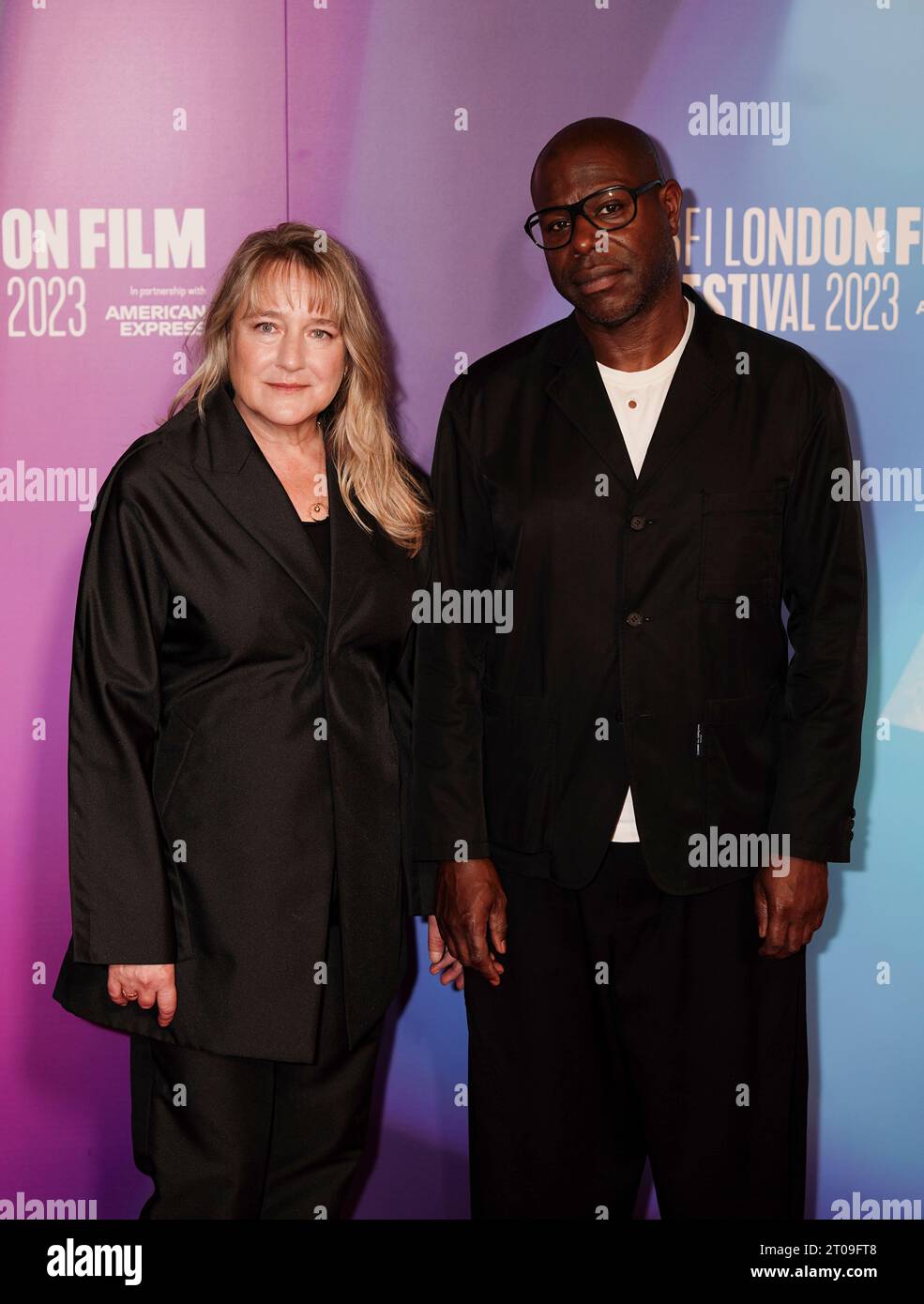 Bianca Stigter and Sir Steve McQueen arrives for a screening of ...