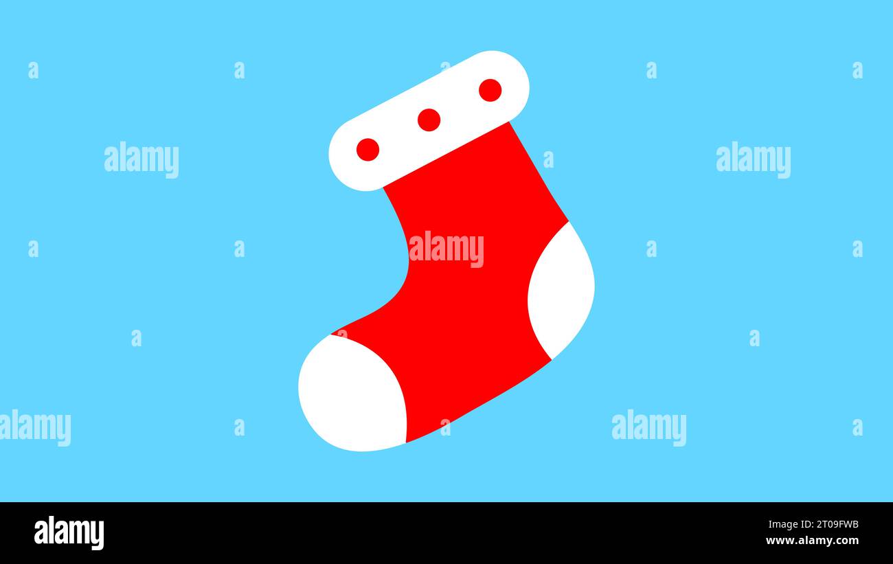 Empty christmas stocking isolated on white. Decorative red sock with ...