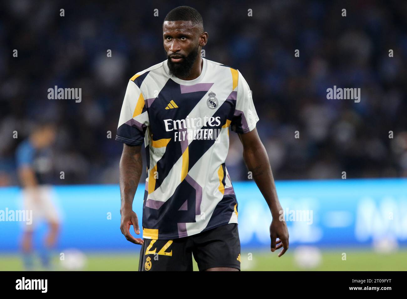 Antonio Rudiger of Real Madrid Cf during warm up before the Uefa ...
