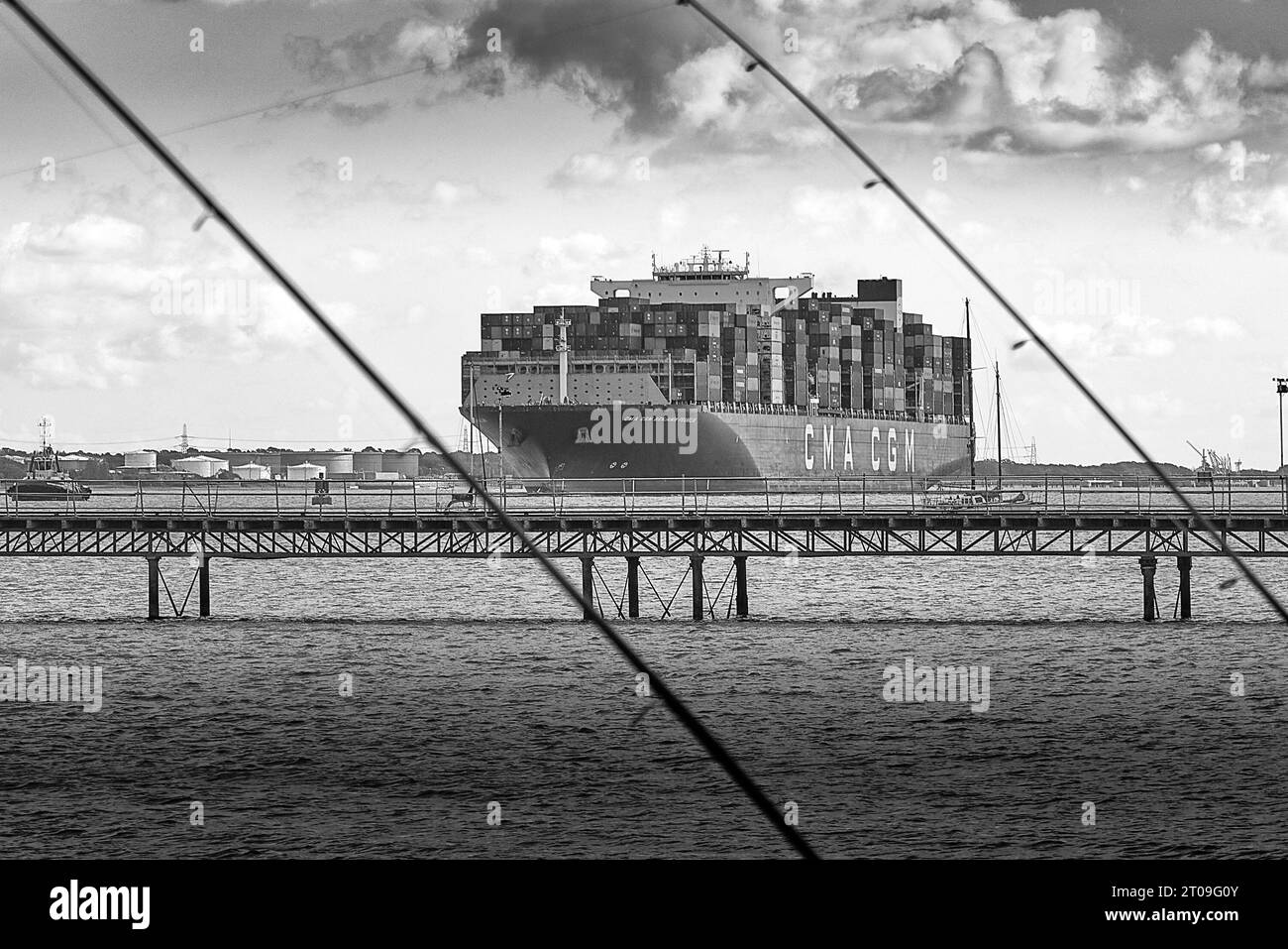 The Ultra Large Container Ship CMA CGM BENJAMIN FRANKLIN Entering The ...