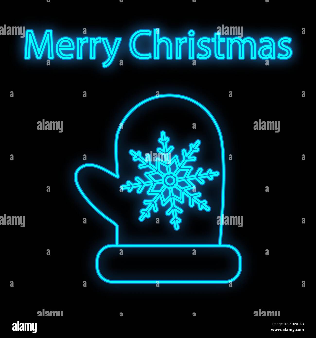 Mitten neon icon. Glowing Christmas winter holiday icon sign Stock ...