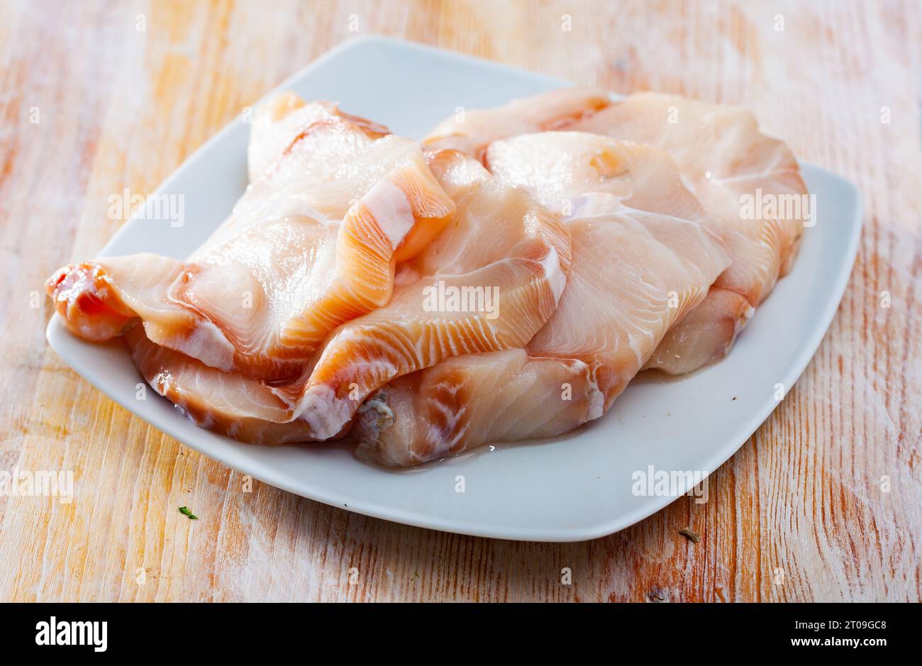Fresh raw blue shark steaks Stock Photo - Alamy
