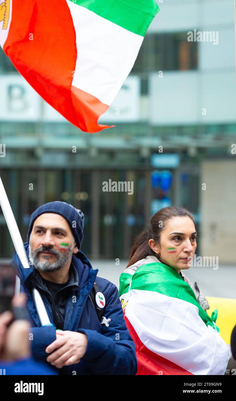 Participants gather during a protest against the current Islamic regime ...