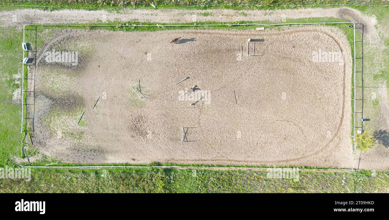Aerial view three horses racing hi-res stock photography and images - Alamy