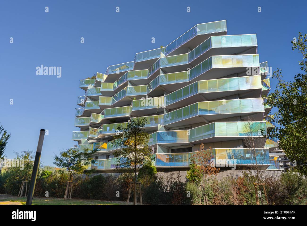 Montpellier, France - 09 30 2023 : Landscape view of colorful modern ...