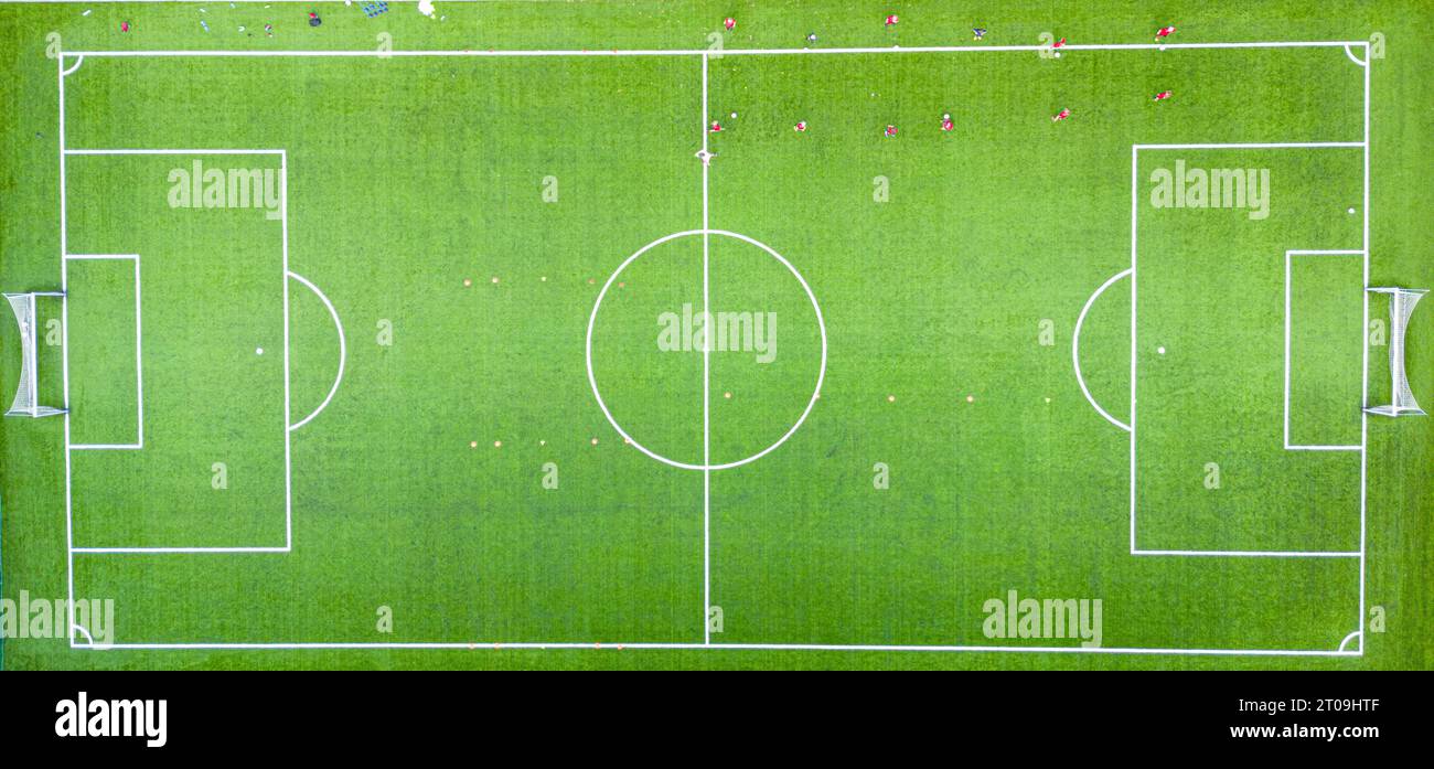 Aerial Top Down View of Soccer Football Field. Stadium. Football field ...