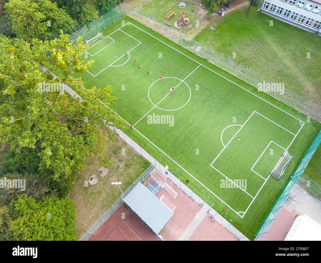Aerial Top Down View of Soccer Football Field. Stadium. Football field ...