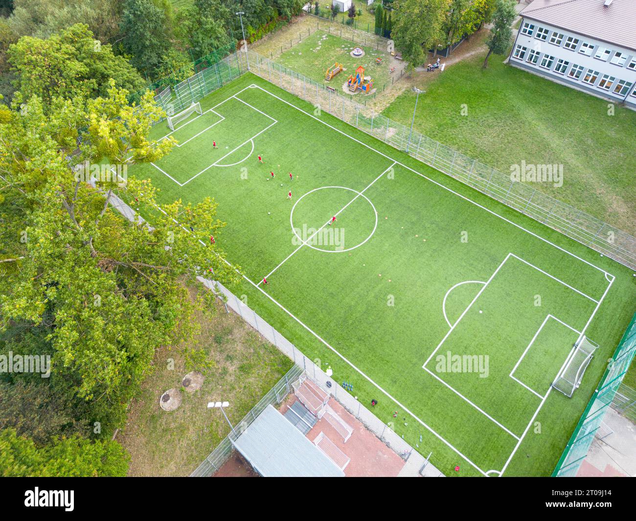 Aerial Top Down View of Soccer Football Field. Stadium. Football field ...